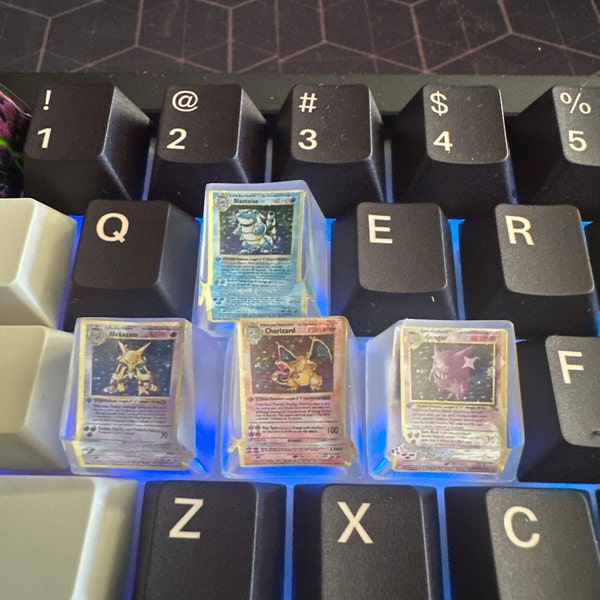 Miniature Holo Pokemon Card Keycaps - Base Set - Etsy