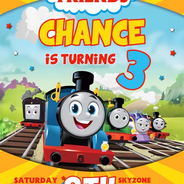 Printable Thomas Train Birthday Invitation, Editable Thomas Party ...