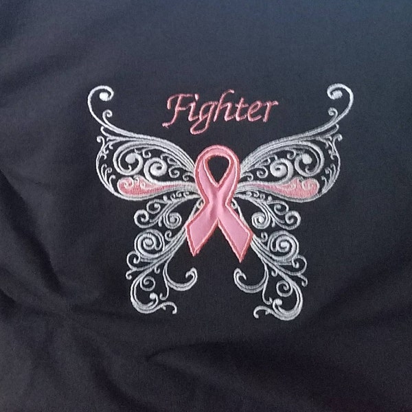 Fighter Breast Cancer Applique Butterfly With Wings Machine Embroidery ...
