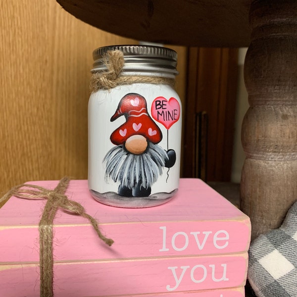 Valentines Day Gnome Mini Mason Jar, Love Perfect Mason, Tiered Tray Decor - Etsy