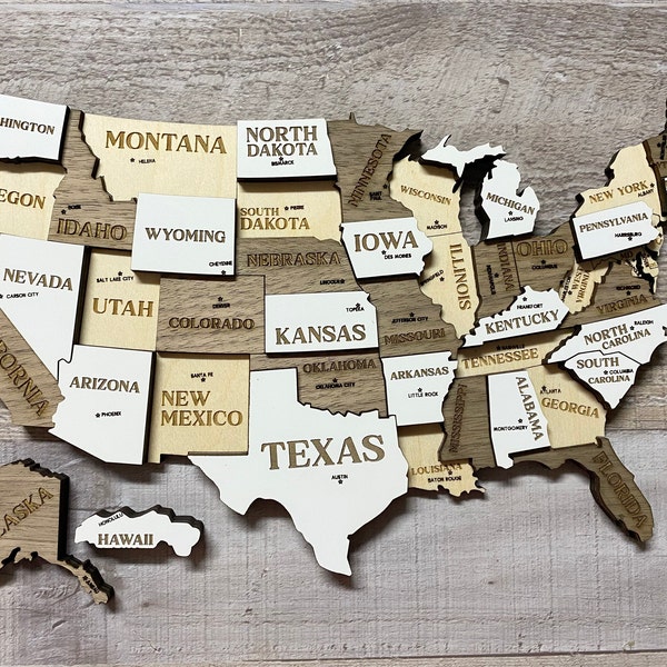 The Homestyle 3D USA Map - 3 Engrave, 7 Sizes With 2 Oversize Options ...