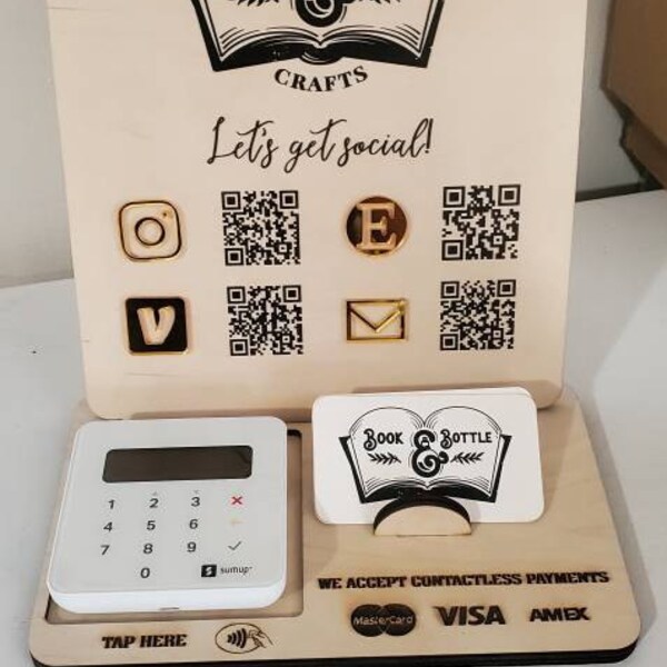 Custom Logo Social Media & Square Reader Holder Booth Display Market ...