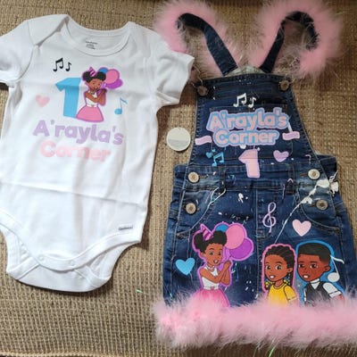 Girls TWO Fast Custom Personalized Character Denim Overalls, Overall ...