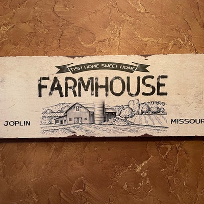 Personalized Farm Sign Modern Farmhouse Wall Decor Custom Family Name ...