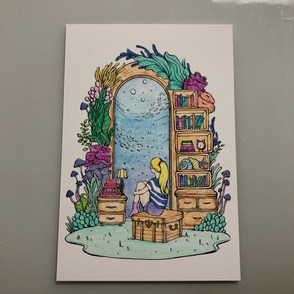 Ocean Girl Coloring Pages, Fantasy Magical, Underwater, Corals Reefs ...