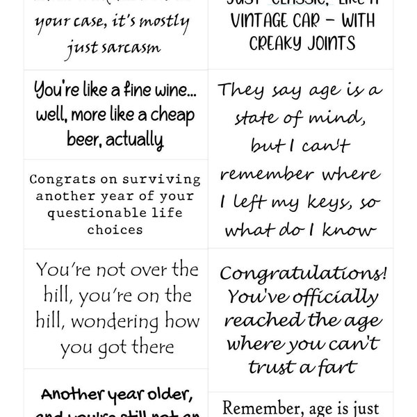 Kid Birthday Card Sentiments - Card Greeting Inserts - Inside ...