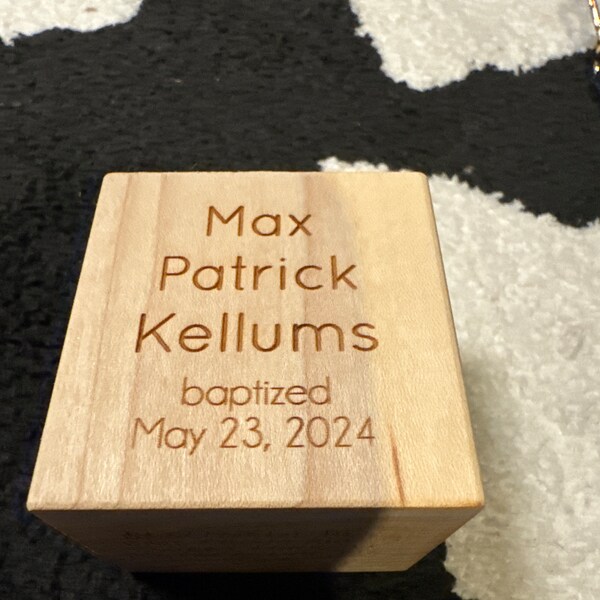 Personalized BAPTISM BLOCK - a Solid Hardwood Heirloom Christening Gift ...