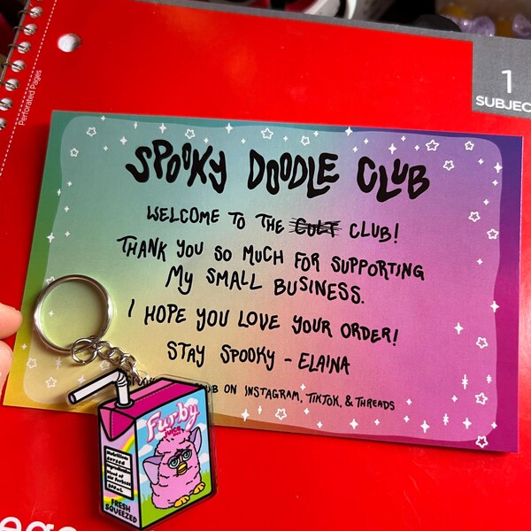 FURBY JUICE BOX Keychain - Rainbow Furby Acrylic Keychain, Creepy Y2K ...