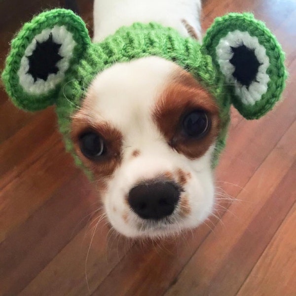 Frog Dog Snood Hand Knit Long Ear Covering Cold Weather Cavalier King ...