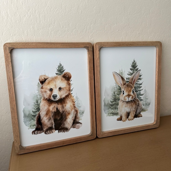 Woodland Animal Prints, Boy Nursery Printable Wall Art, Forest Animal ...