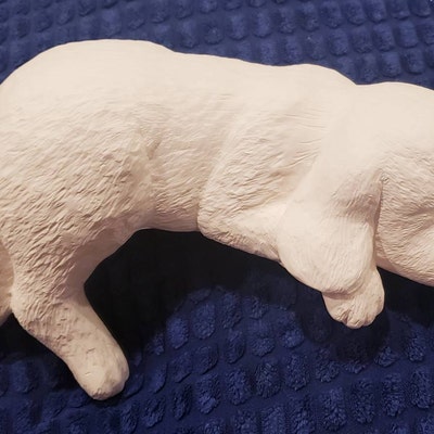 Ready to Paint Ceramic Cat Figurine, Paint It Yourself Stretching Cat ...