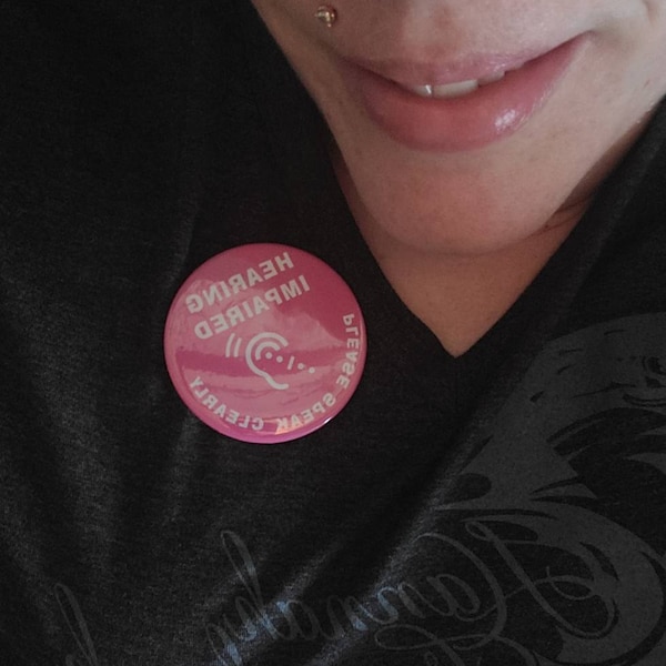 Visually Impaired Pinback Button Pin, Disability Awareness Badge, I'm ...