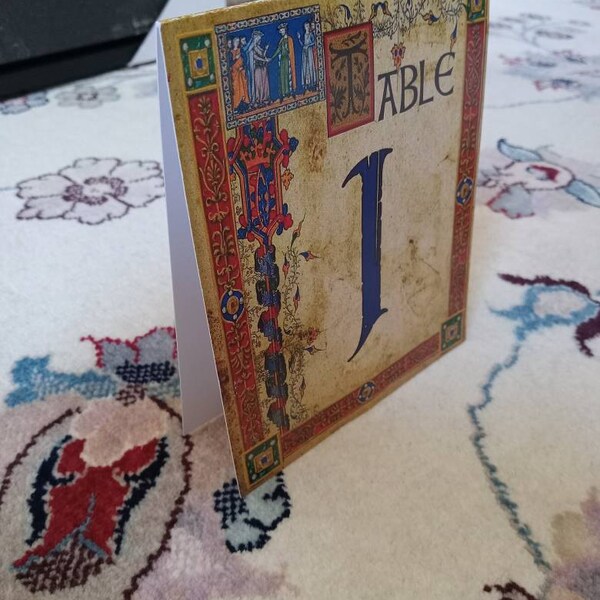 Medieval Wedding Table Number Cards - Etsy