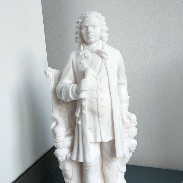 Johann Sebastian Bach Whole Statue Made of Alabaster 27cm White - Etsy