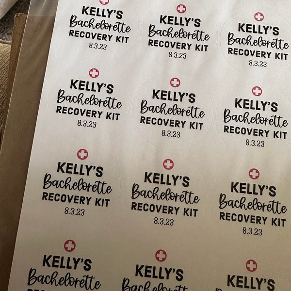 Bachelorette Recovery Kit, Custom Recovery Kit Stickers, Party Labels ...