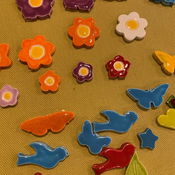 Bright Colorful Glazed Ceramic Letter Tiles 2 1/4" for Mosaics - Etsy