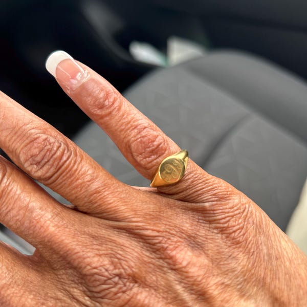 14K Gold Filled Personalized Signet Ring, Monogram Initial Ring - Etsy