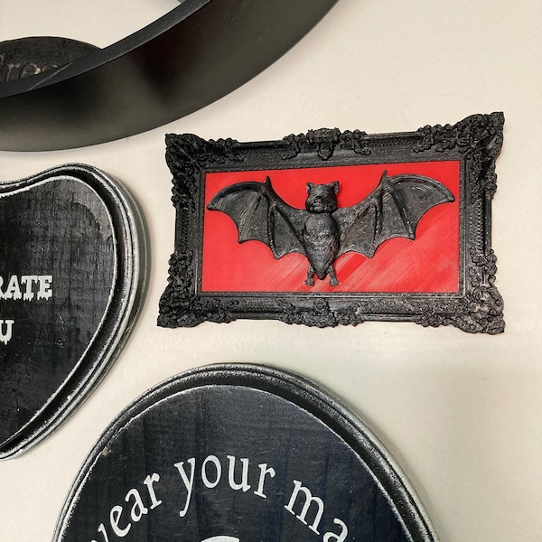 Bat Frame Wall Art • Gothic Home Decor • 3D Printed - Etsy