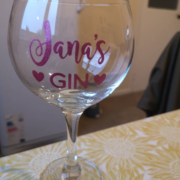 Gin Glass Decal, Gin Glass Sticker, Names for Drinks Glasses ...