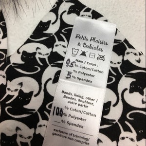 Custom Content Label CPSIA Compliant Label Washing Instructions Care ...