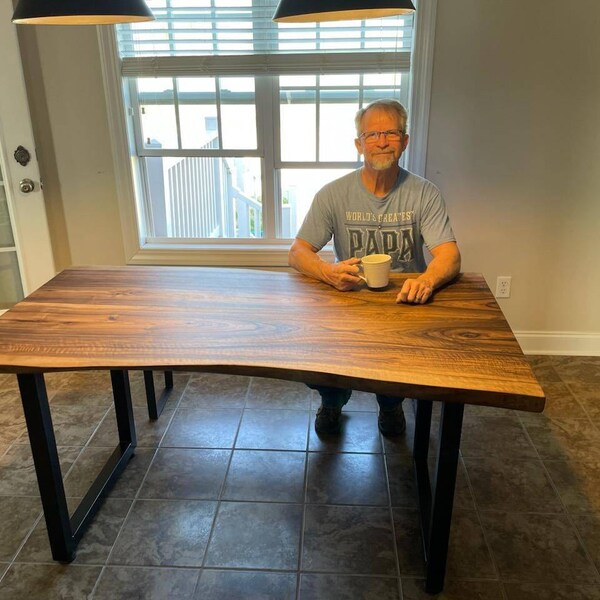 Live Edge Table, Walnut Dining Table Top, Farmhouse Table, Rustic ...