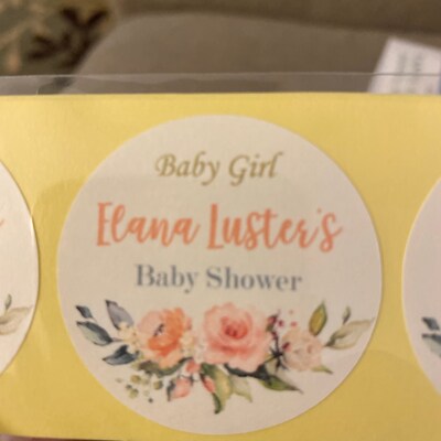 24 Floral Baby Shower Stickers Flower Baby Shower Label Baby - Etsy