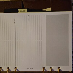 Lined Notes PRINTED Planner Inserts & Agenda Refill A5 / Personal ...