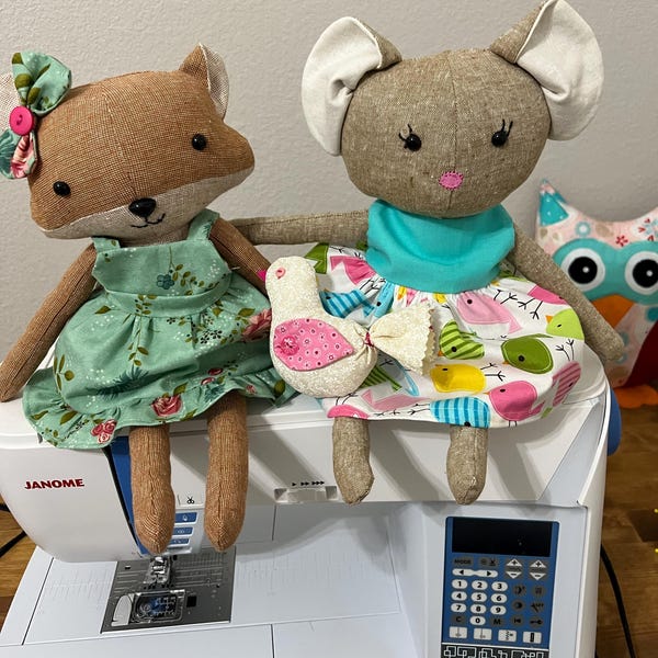 Mouse Sewing Pattern PDF -make a Cloth Mouse Doll / Stuffed Animal Toy and Clothes - by Studio ...