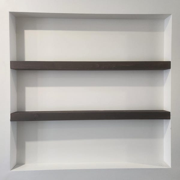 Wooden Wall Shelf, Sturdy Mounted Bookshelf, Custom Picture Ledge Shelf ...