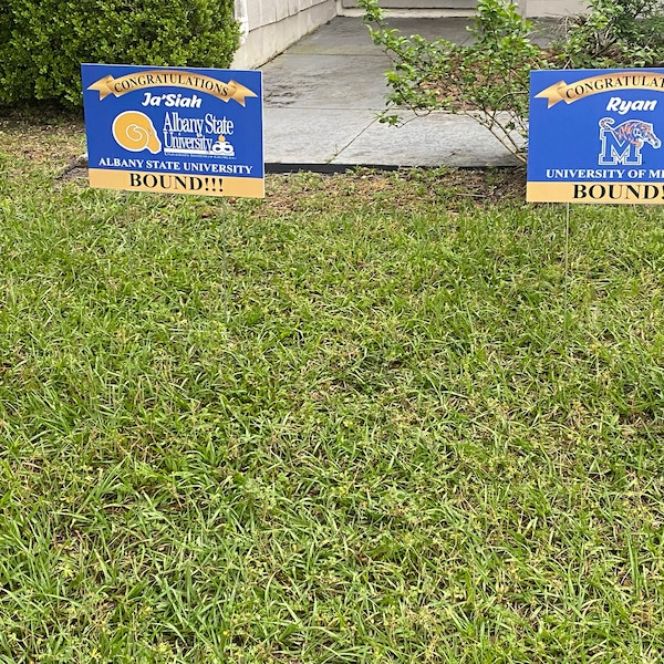 Personalized College Bound Yard Sign, College Logo Sign, Custom ...