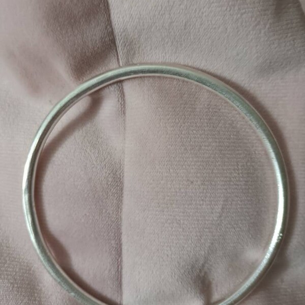 Solid 925 Sterling Silver Bangle, Thick Heavy Silver Bangle, Chunky Silver Bracelet, Stackable ...