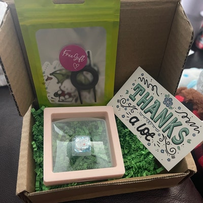 Pink Heart Pearl Keycap Resin DIY Black Golden Rose Translucent ...