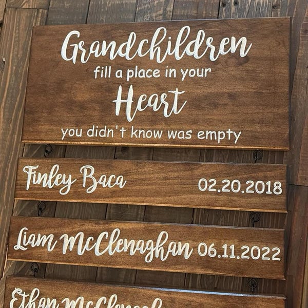 Personalized Wooden Sign for Grandparents, Gift for Grandma From Family ...