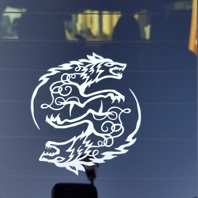 Wolves of Odin, Viking Vinyl CAR DECAL, Norse Mythology Geri and Freki ...