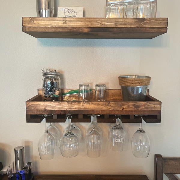 Wood Book Shelf | the Ellie | Rustic Shelving Wall Mounted Shelf ...