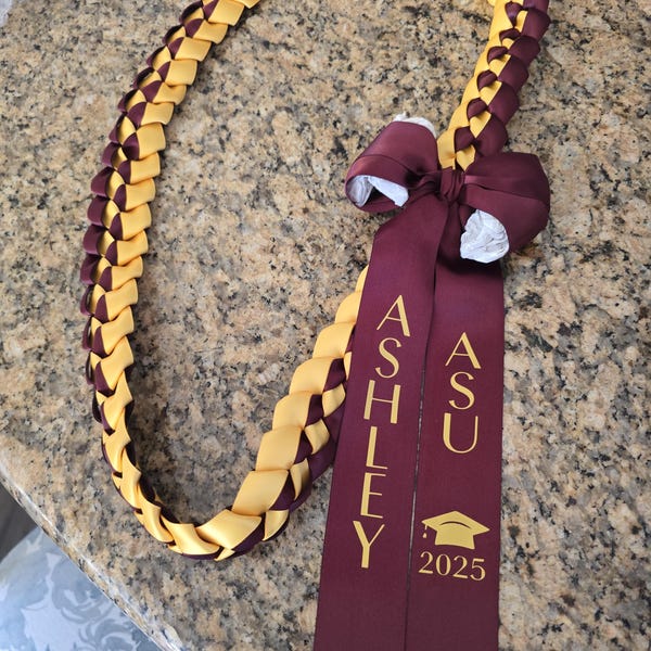 Purple and Black Graduation Lei 2025 Promotion Gift Lei With Bow for ...