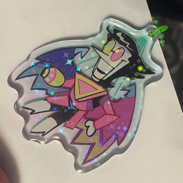 Spamton NEO Deltarune Holographic Keychain - Acrylic and Epoxy Charm 2. ...