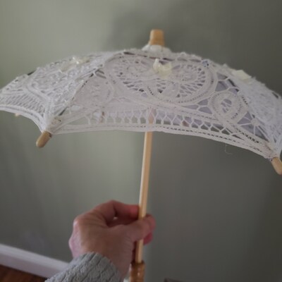 12 Mini Decorative White Lace Parasol - Etsy