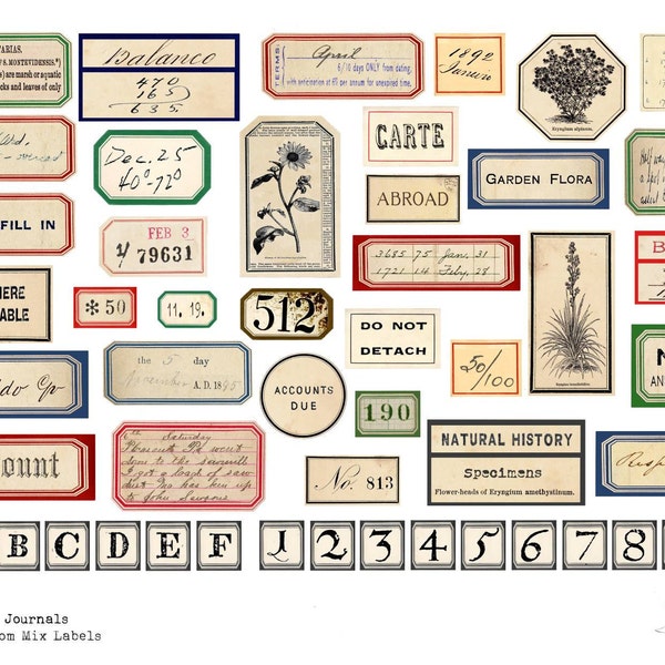 Random Sciency Digital Labels DIGI20 29: Specimen, Identification ...