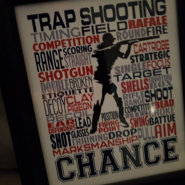 Personalized Trap Shooting Poster, Gift for Trap Shooter, Trap Shooter ...