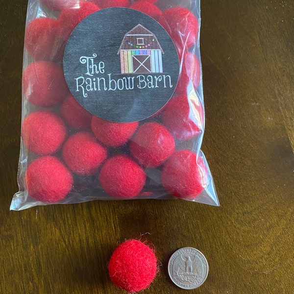 Felt Balls: RED, Felted Balls, DIY Garland Kit, Wool Felt Balls, Felt ...