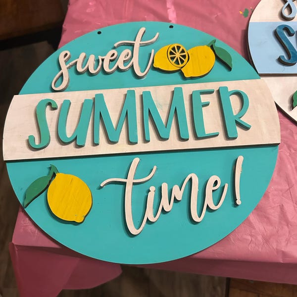 Summer Time Lemons Front Door Hanger DIY Wood Blank Sign - Etsy