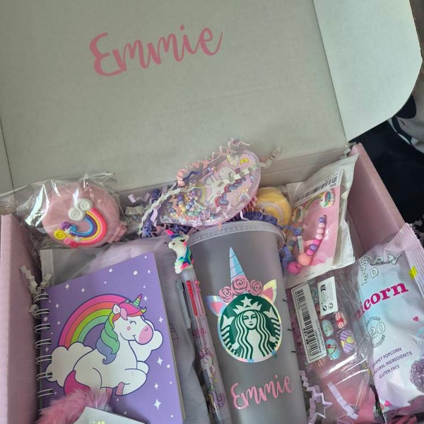 UNICORN STARBUCKS HAMPER, Pamper Hamper, Spa, Birthday Gift, Young Girl ...
