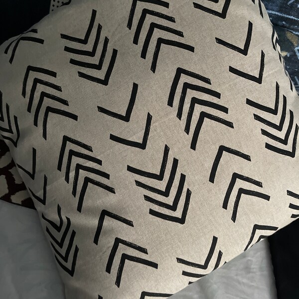 Authentic White/black Mudcloth Table Runner African Bogolan Fabric Boho ...