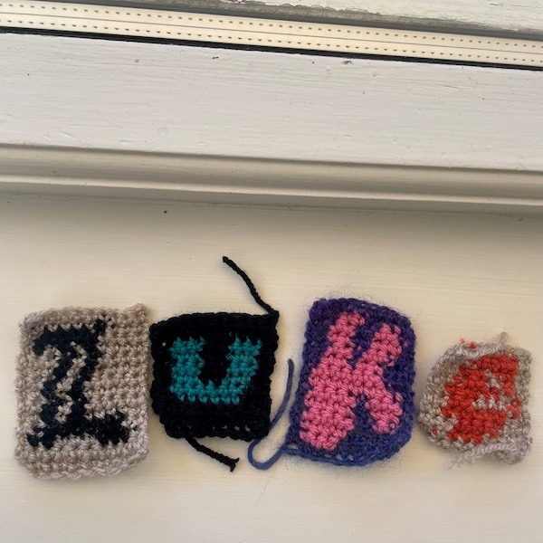 PDF PATTERN: Crochet Alphabet Appliques With Color Chart (alpha Pattern ...