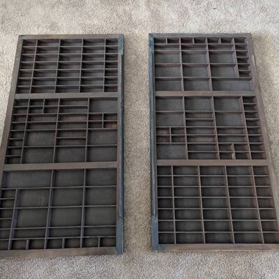 Lot of 200 Antique VINTAGE Metal LETTERPRESS Print Type Blocks ALPHABET ...