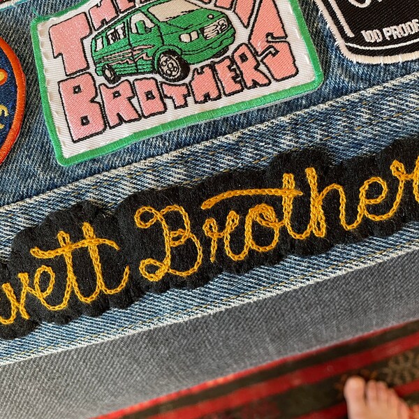 Custom Chainstitch Embroidered Name Patch, 'your Name' | Black, Green ...