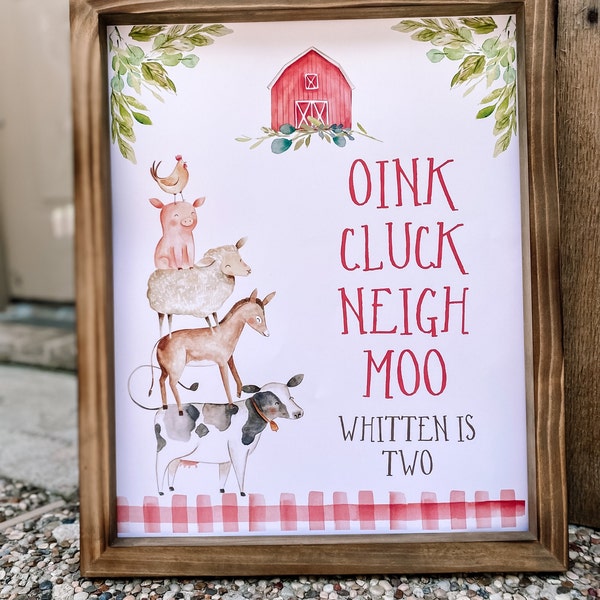 Pony Rides Sign Farm Animals Party Sign Farm Birthday Sign Zoo Barnyard ...