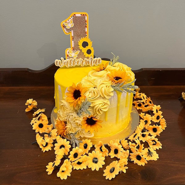 Custom Sunflower Cake Topper , Sunflower Cake Topper , Sunflower ...