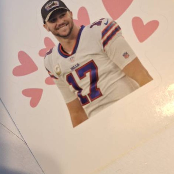 Red Heart Josh Allen Sticker , in My Football Era Merch, Buffalo Bills ...